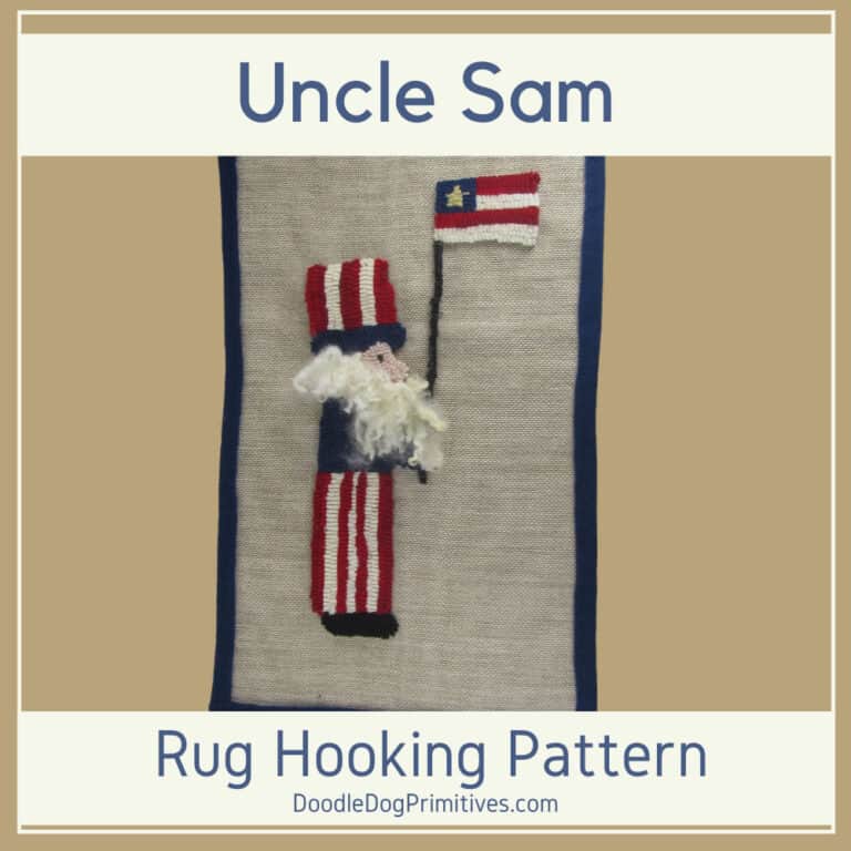 Uncle Sam Rug Hooking Pattern - DoodleDog Designs Primitives