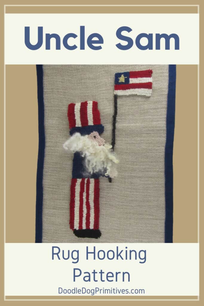 Uncle Sam Rug Hooking Pattern - DoodleDog Designs Primitives