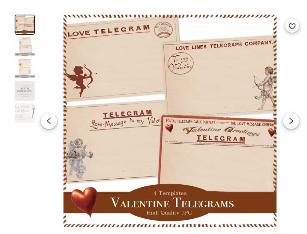 Fabric Valentine Telegrams - DoodleDog Designs Primitives