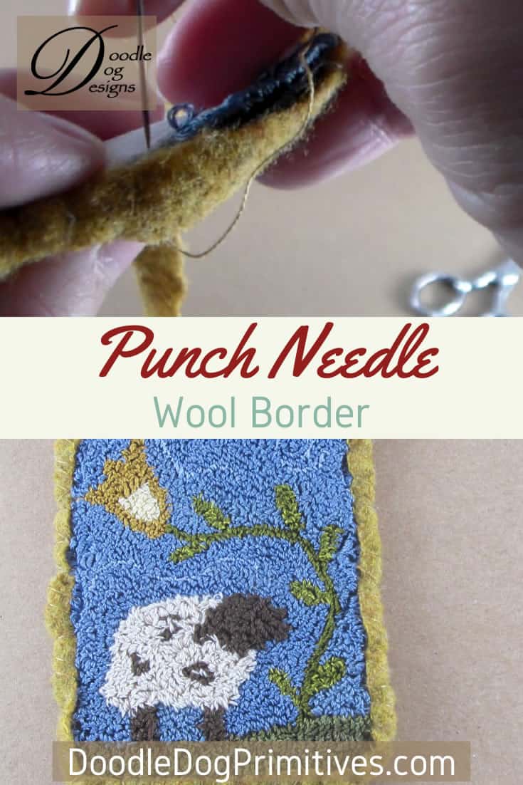 Add a Wool Border to a Punch Needle Project - DoodleDog Primitives
