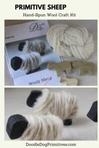 Primitive Wool Sheep Craft Kit - DoodleDog Designs Primitives